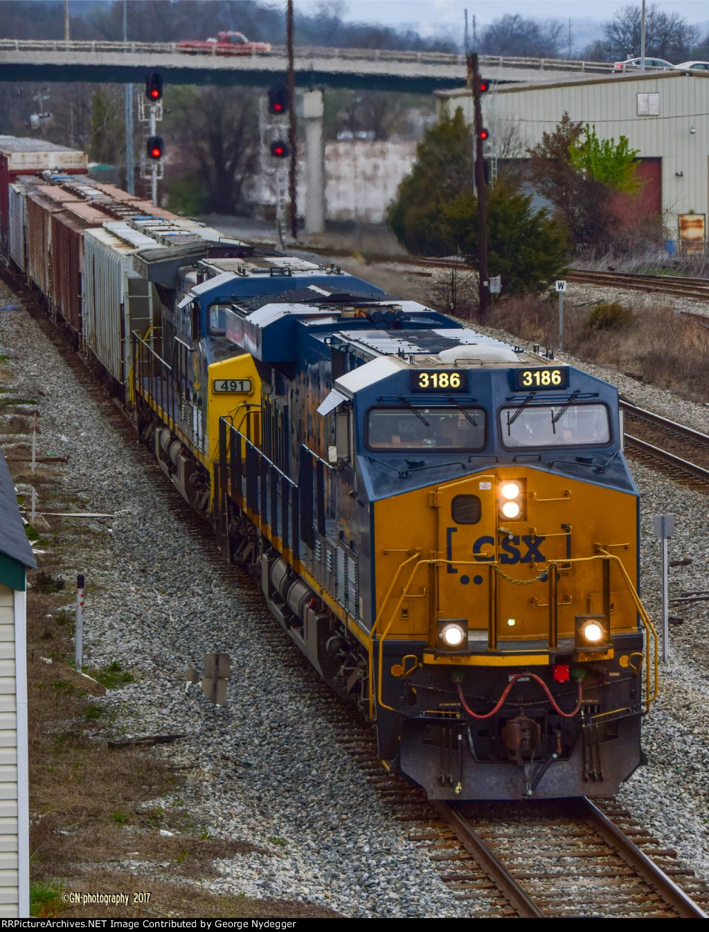 A freight train, southbound